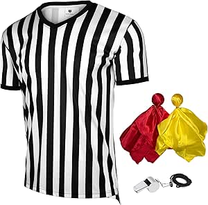 Amazon.com: FitsT4 Men’s Referee Shirt 4PCS Official Umpire Jersey with ...