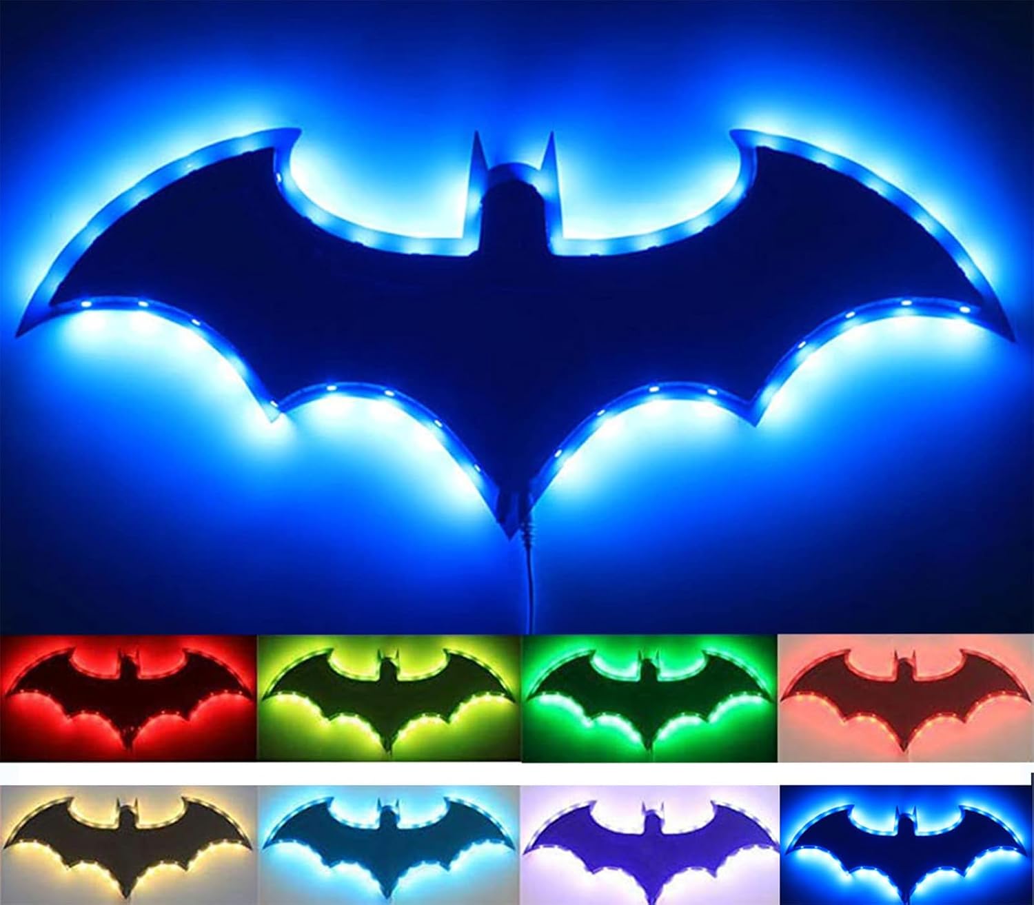 AKLOPE Superhero LED Lamp Decor Night Light with 16 Colors Remote ...
