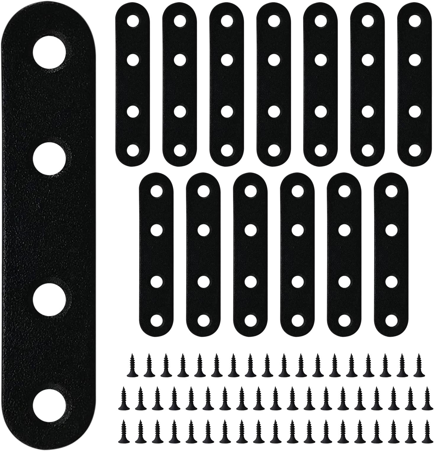 Amazon.com: T Tulead Black 4-Hole Brace Melding Plates Straight Brace ...