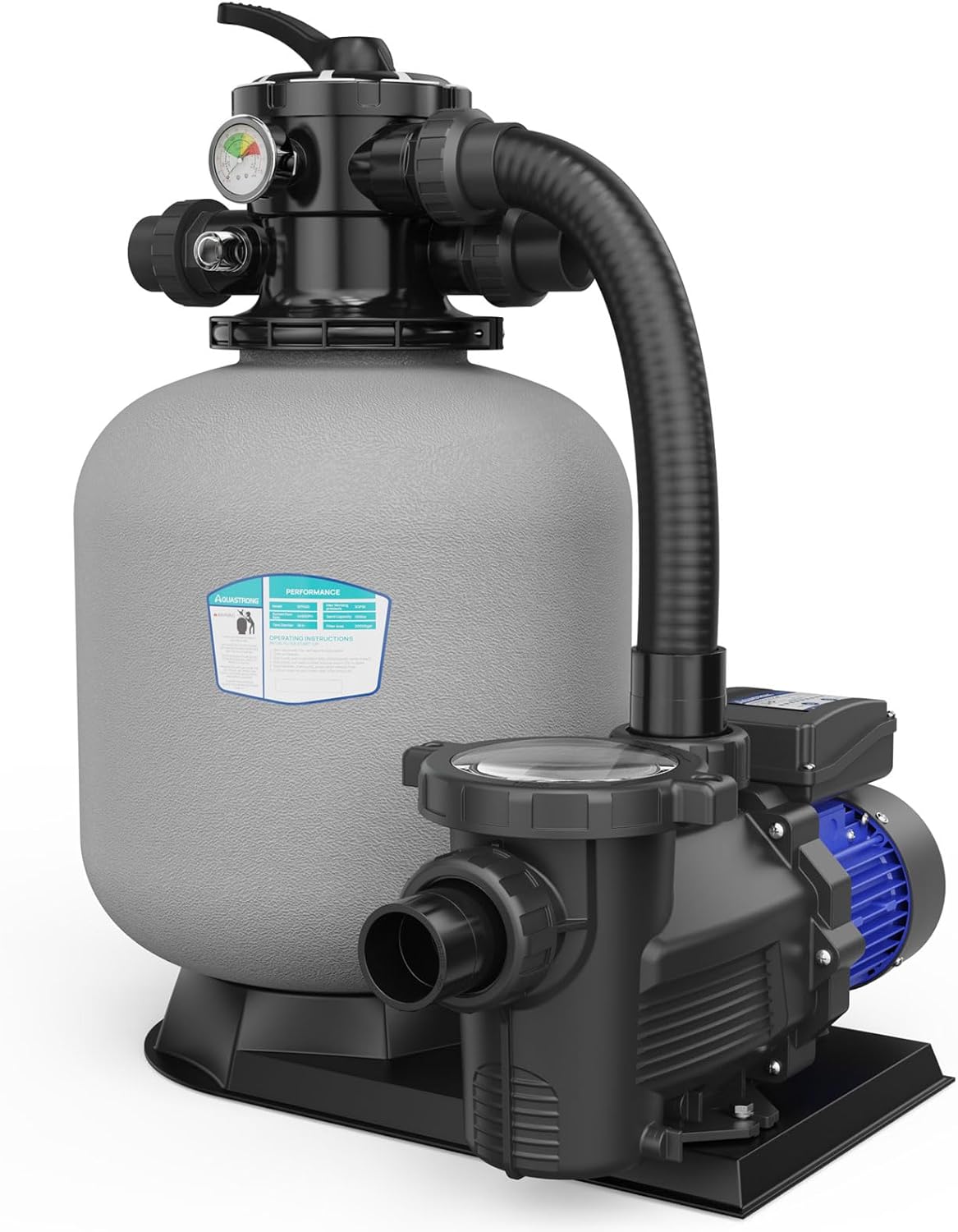 Amazon.com : AQUASTRONG 18in Sand Filter Pump for Inground Pool with ...