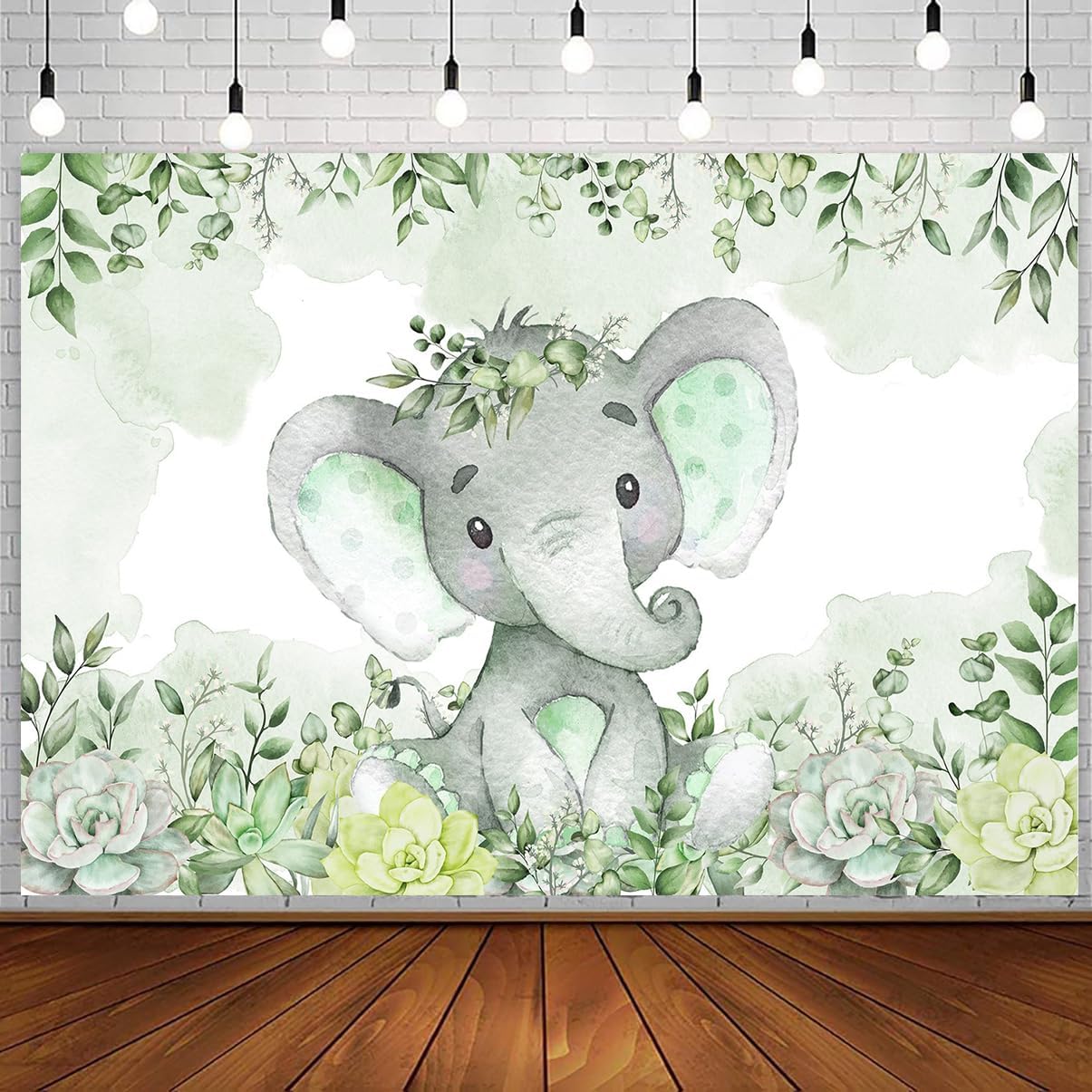 Amazon.com : 5x3ft Baby Elephant Backdrop for Boy or Girl Backdrop ...