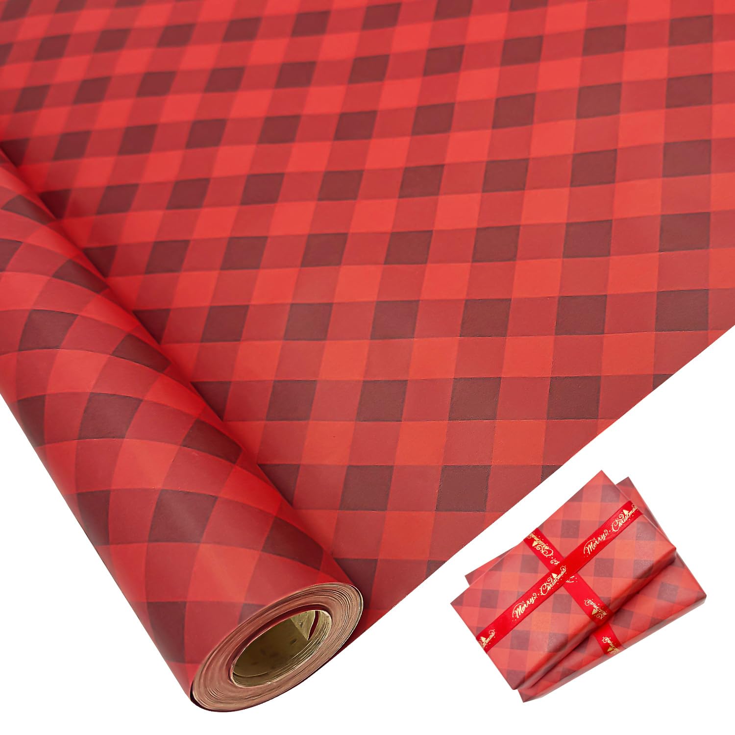 Large Gift Wrapping Paper Roll: 76cm * 15m Recyclable Red Christmas ...