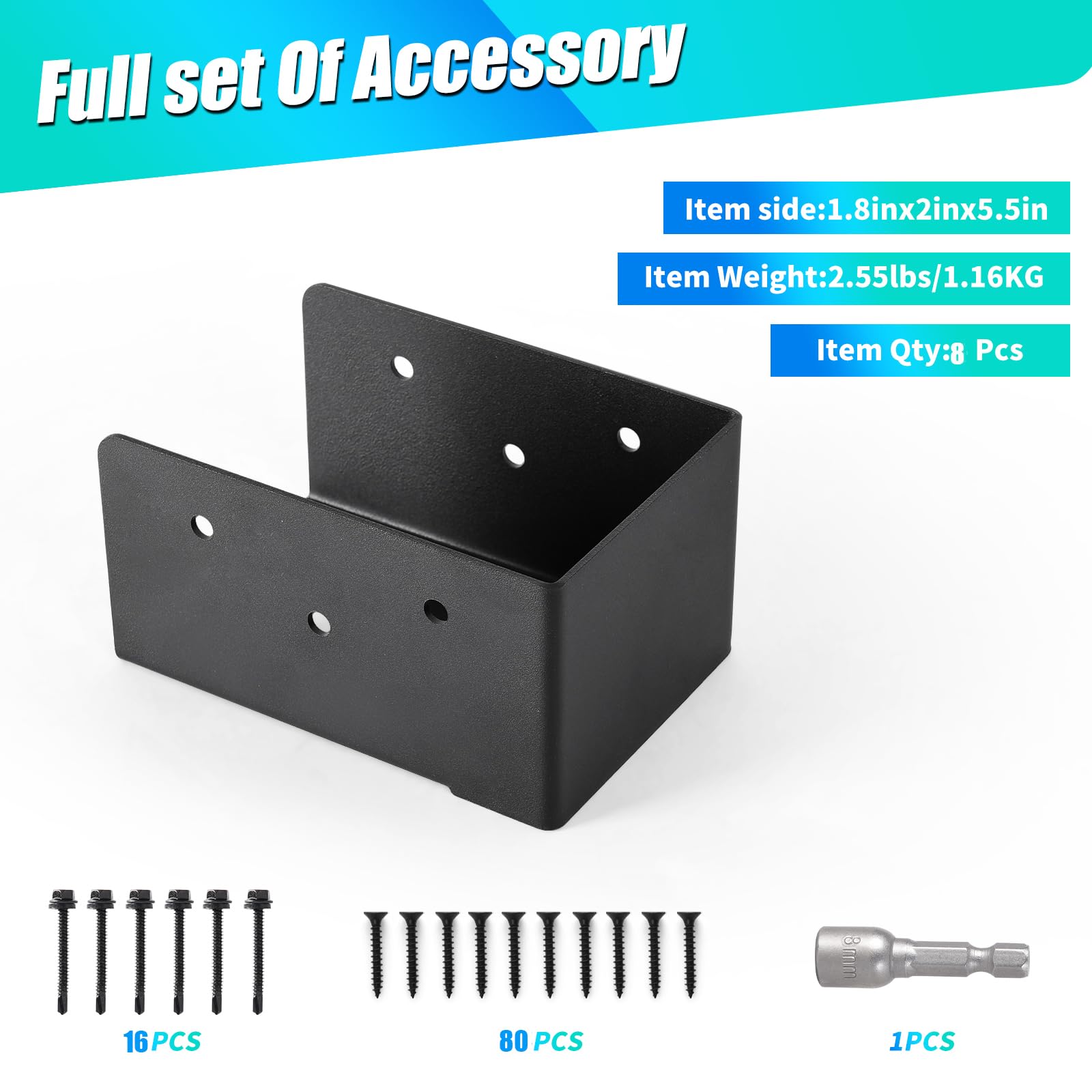 Snapklik.com : Concealed Joist Hangers, 8 Pcs 4"x6" Outdoor Trim ...