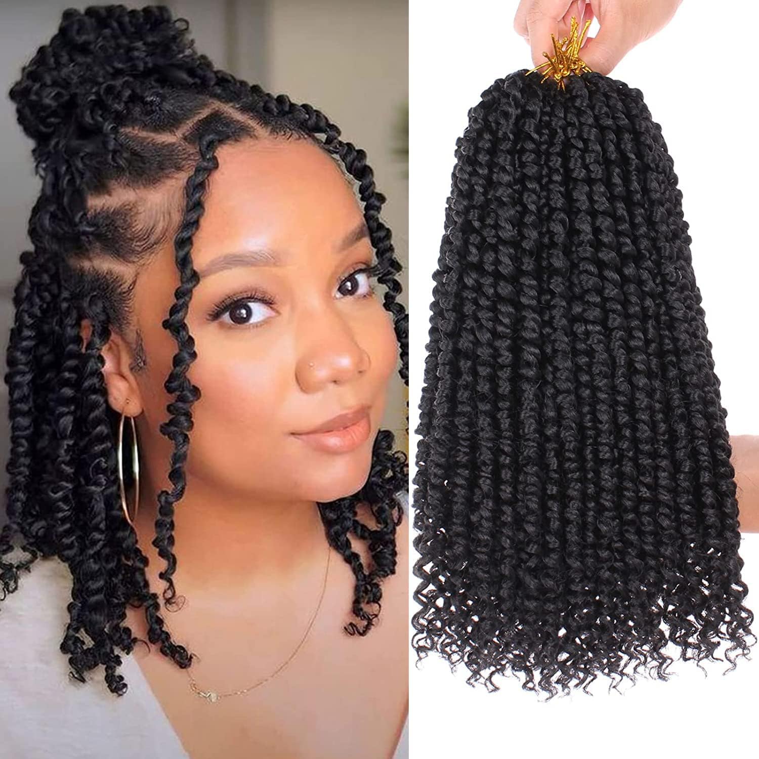 Leeven 8 Packs 14 Inch Pre Twisted Passion Twist Crochet Hair for Women ...