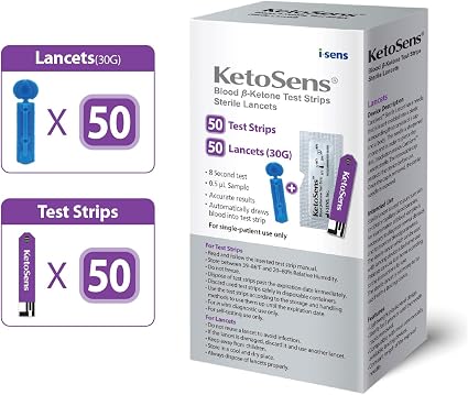 Amazon.com: KetoSens Blood Ketone Test Strips and Lancets - Ideal for ...