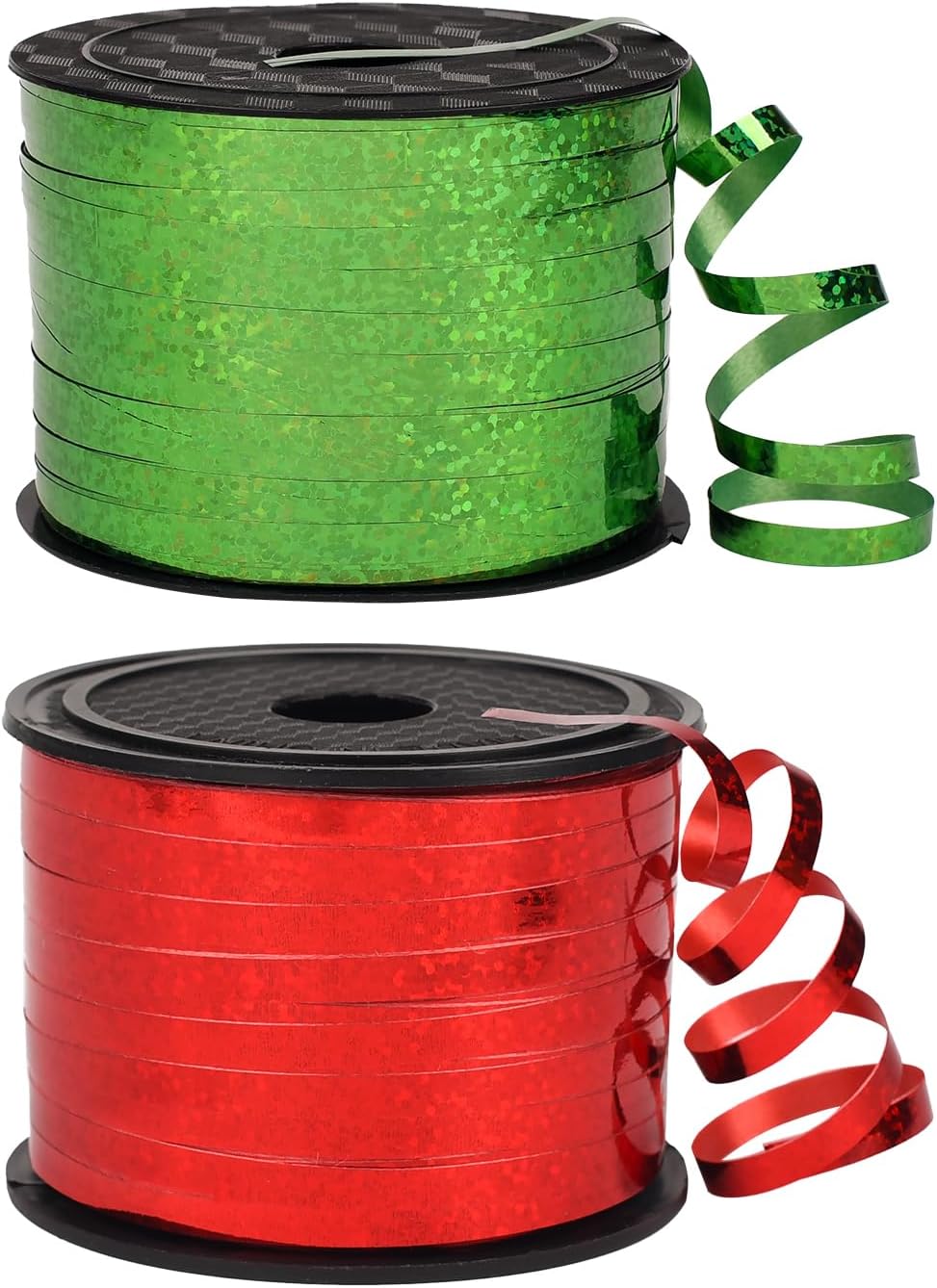 Bohue 2 Rolls 100 Yards Christmas Curling Ribbons Red Green Ribbons ...