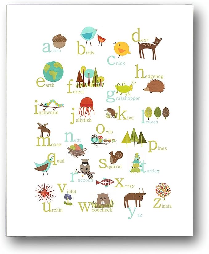Amazon.com: Children Inspire Design Nature Themed English Alphabet Wall ...