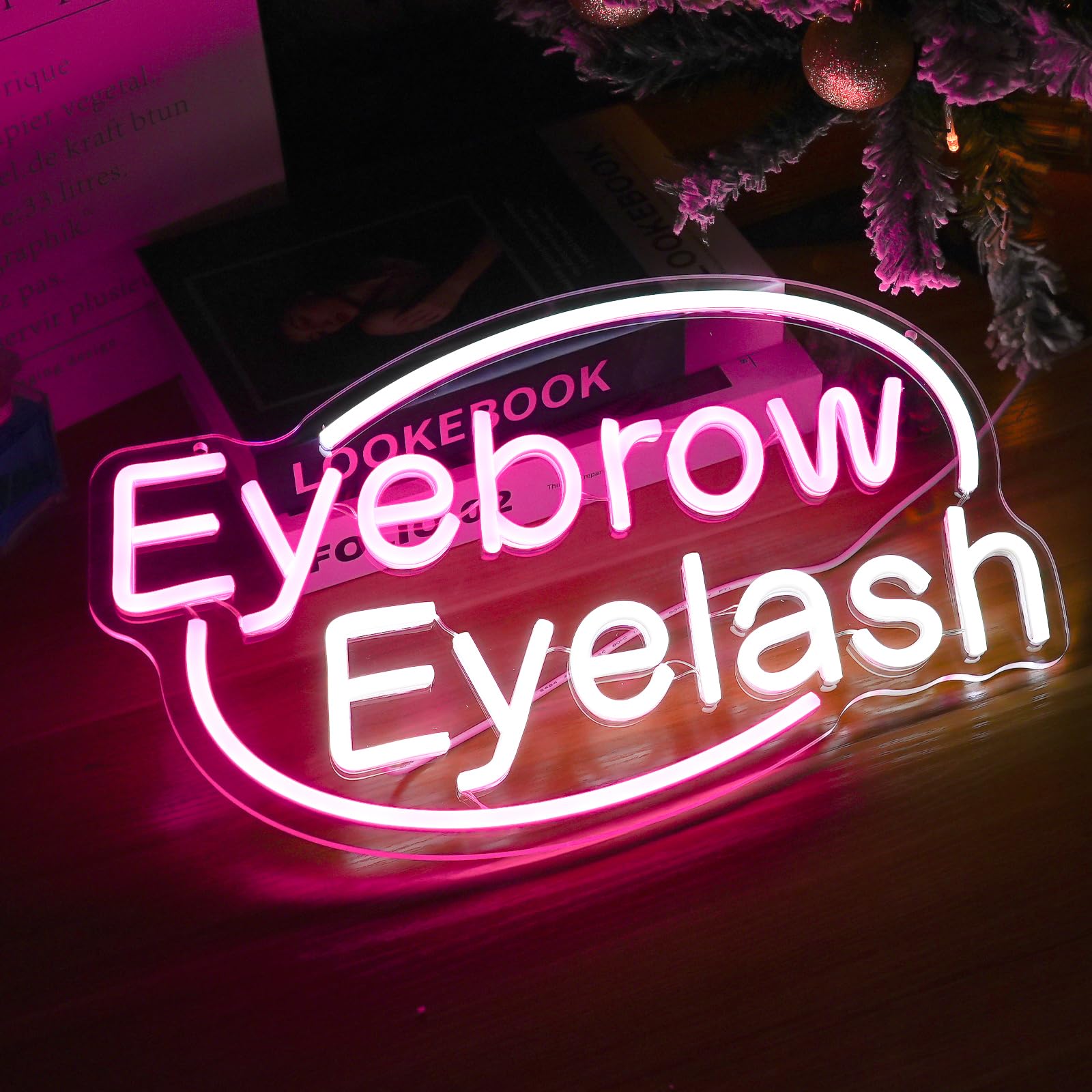 Snapklik.com : Eyebrows Eyelash Neon Sign, Pink Light Up Neon Lights ...