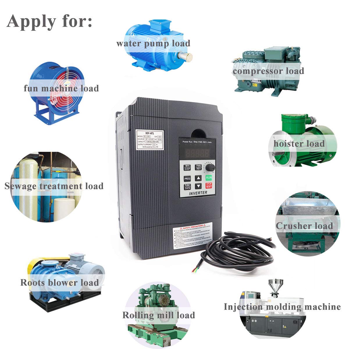 Buy 2.2KW 220V AC 12A Single Phase Variable Speed Control Drive ...
