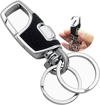 Amazon.com: Lancher Key Chain with (2 Extra Key Rings and Gift Box ...