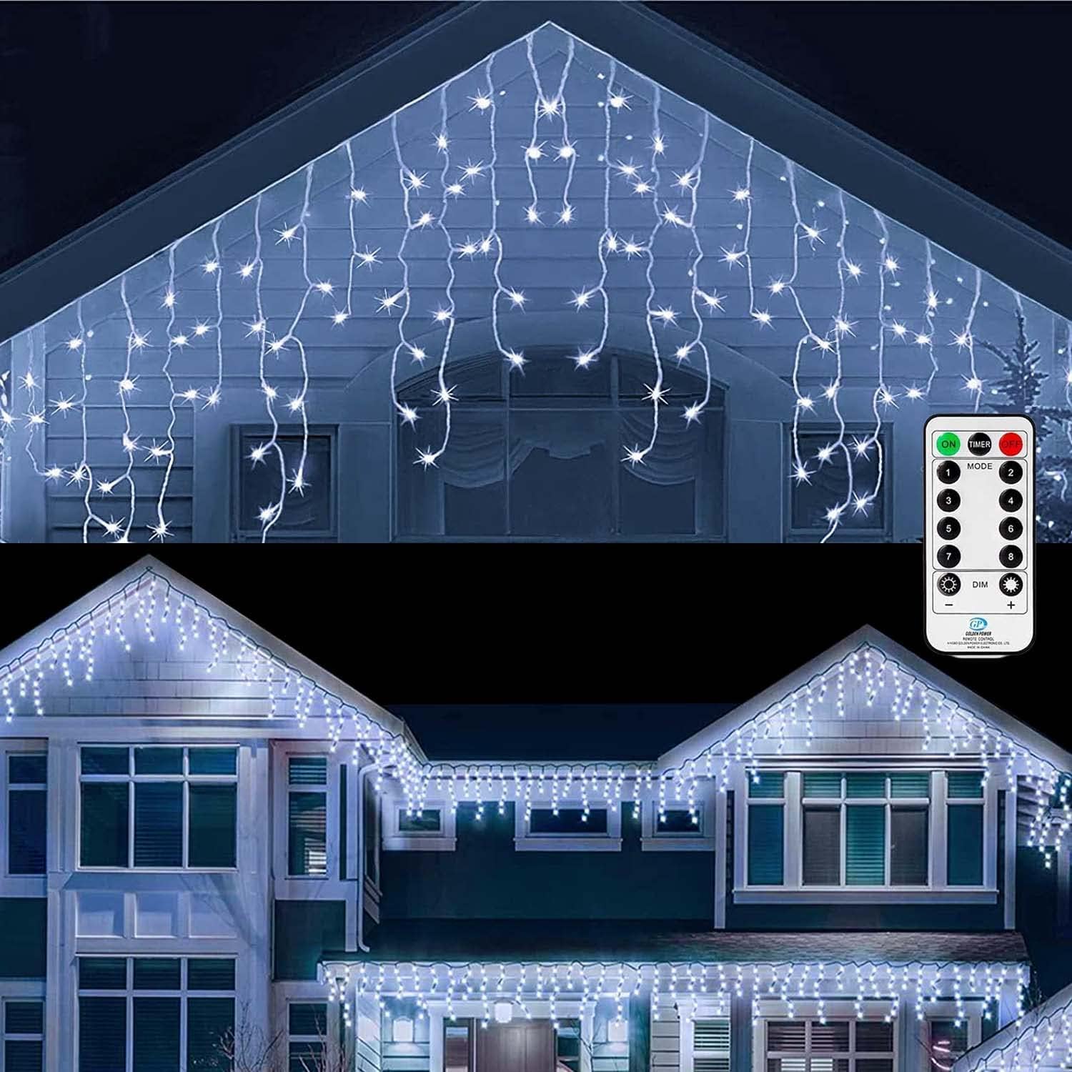 Amazon.com: Icicle Lights Outdoor 9.8ft Window Curtain Fairy Light LED ...