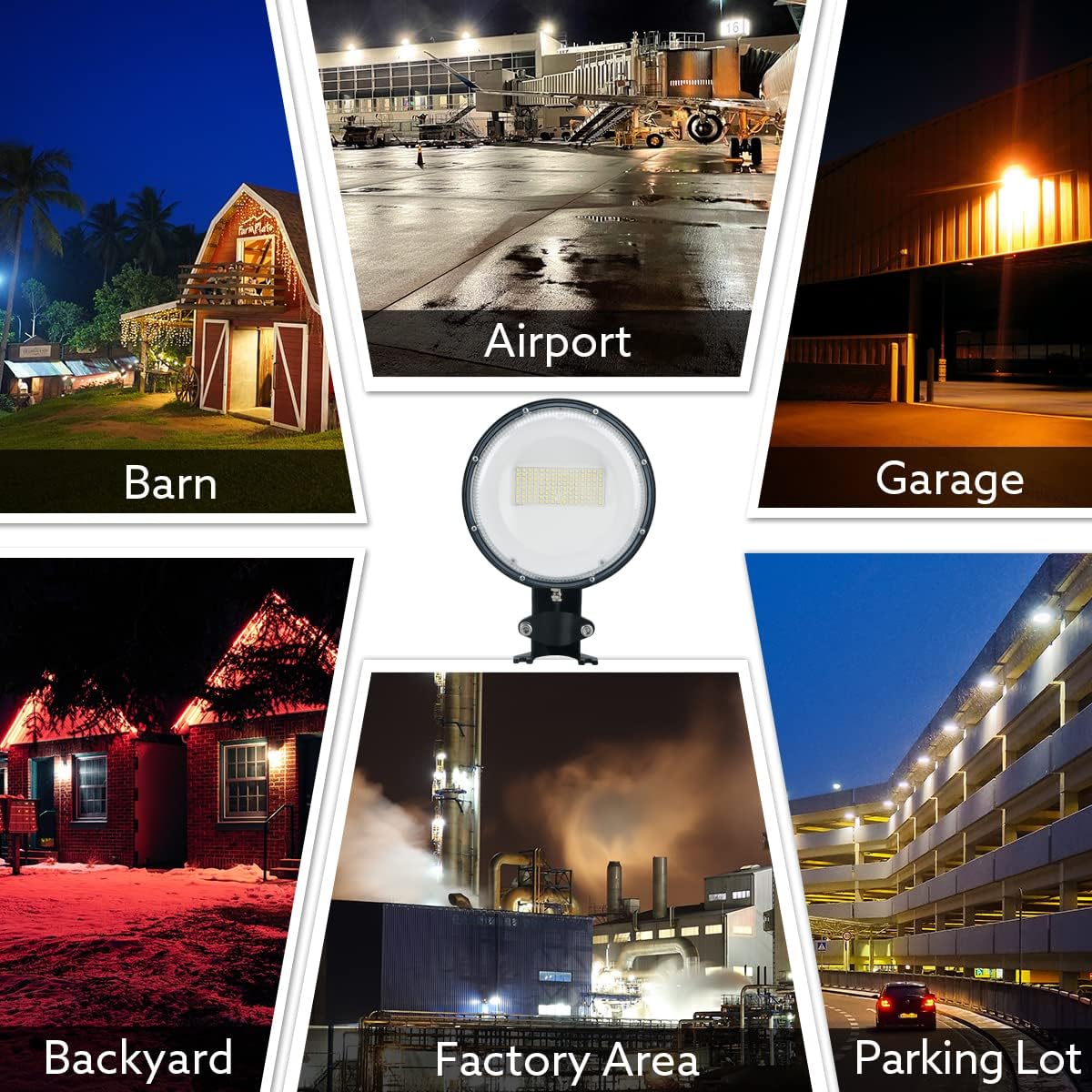 ELECALL Luz LED de granero de 70 W, 9800 lúmenes, luz de patio del ...