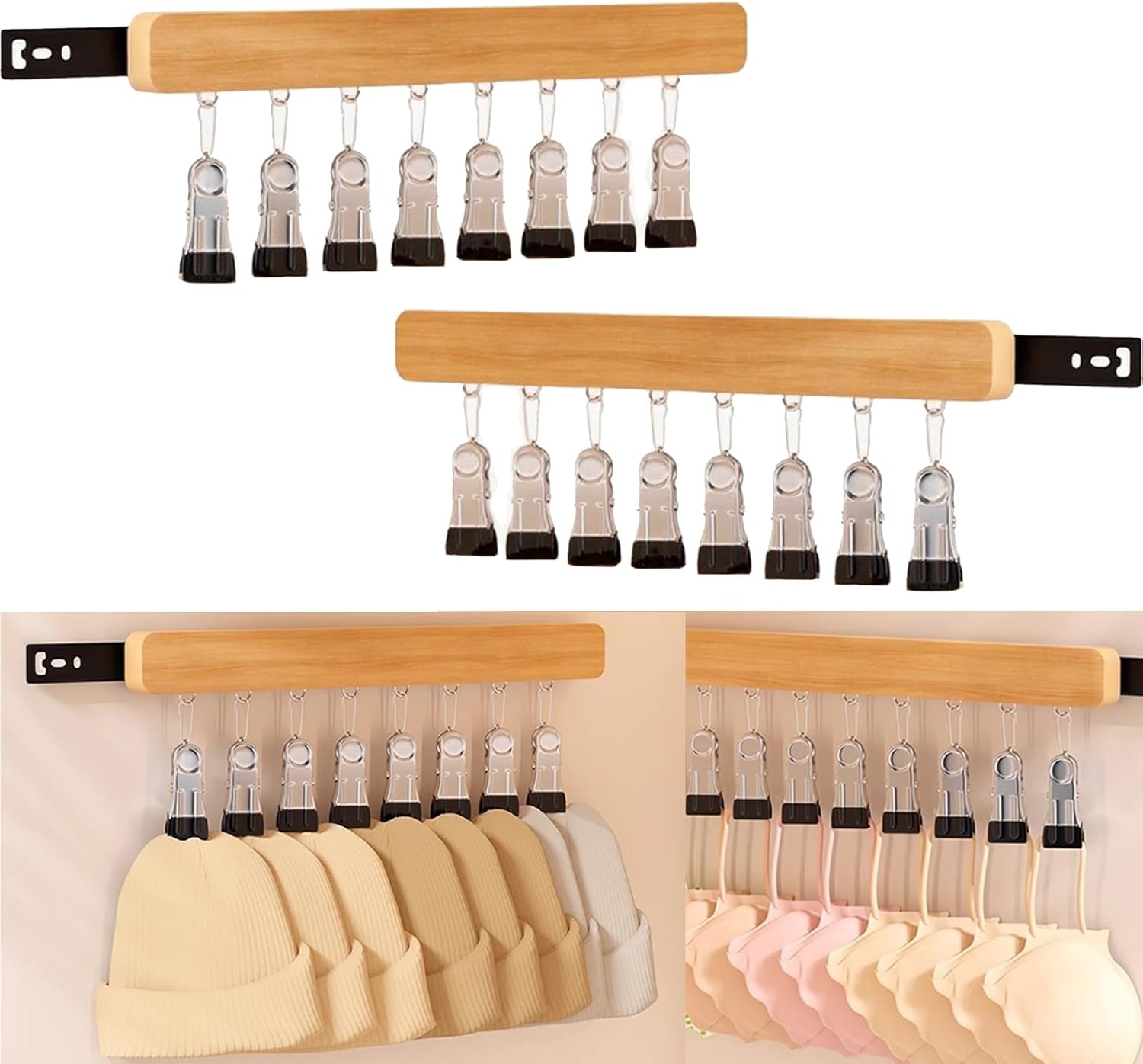 Amazon.com: Linsvirgo 2PCS Pull Out Closet Hanger with 8 Hooks, Wall ...