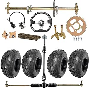 Amazon.com: YC Yier Complete Go Kart & Drift Trike 32" Rear Axle Kit with 22x10-10" Wheel Tires ...