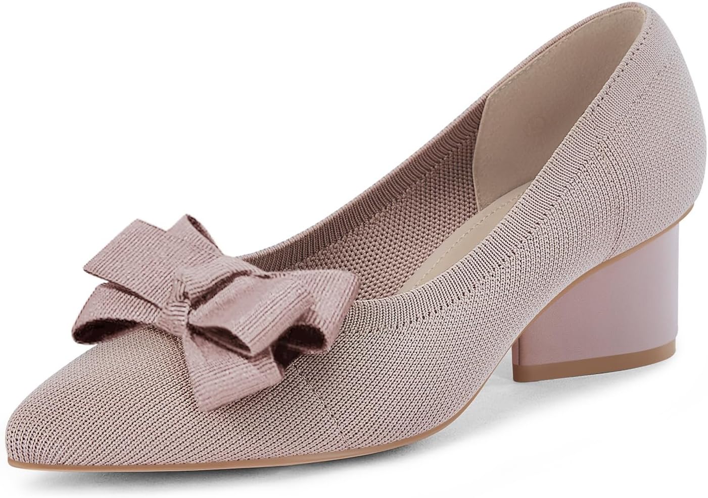 Amazon.com | Coutgo Womens Chunky Low Block Heels Closed Pointed Toe ...