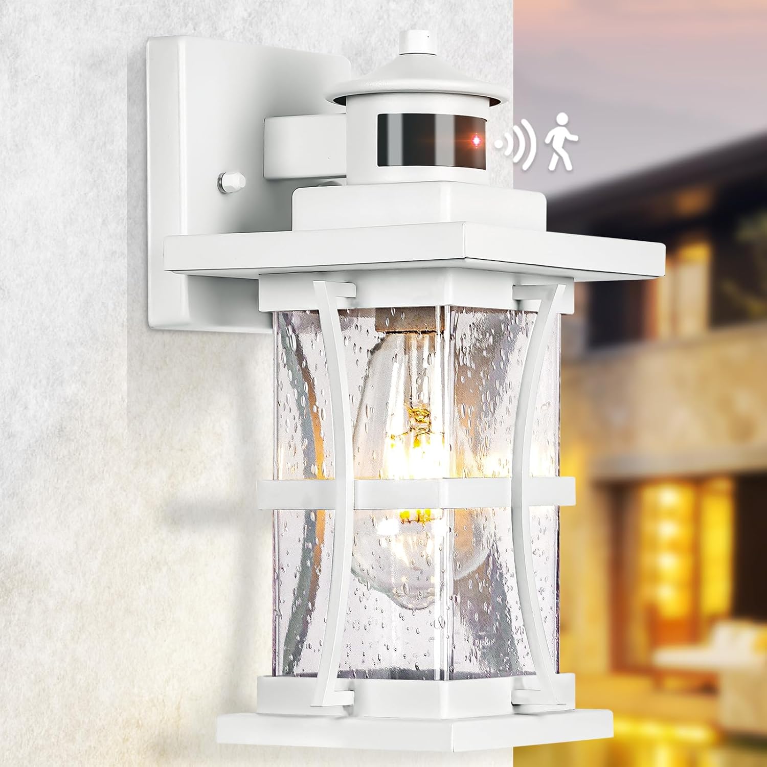 Frelii White Motion Sensor Outdoor Lights - Advanced Dusk to Dawn ...