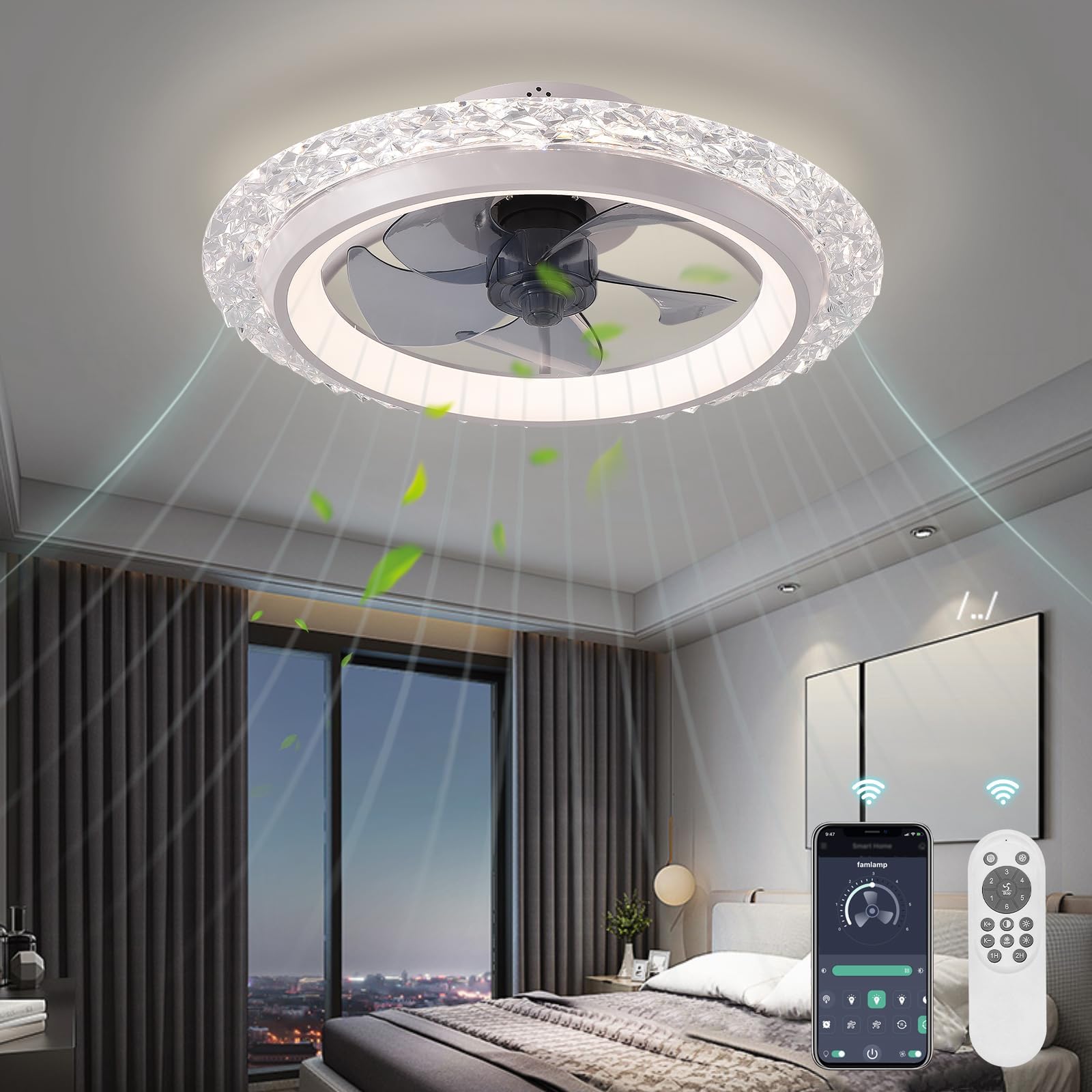 Amazon.com: CGSGDK Ceiling Fans with Lights and Remote, Ceiling Fan ...