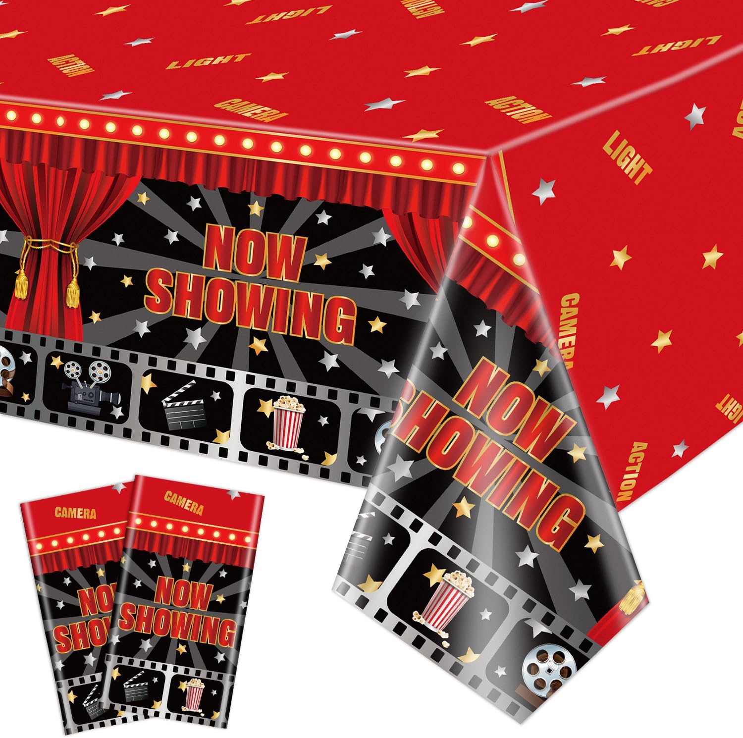 Amazon.com: Oudain Movie Night Tablecloth Plastic Waterproof Rectangle ...