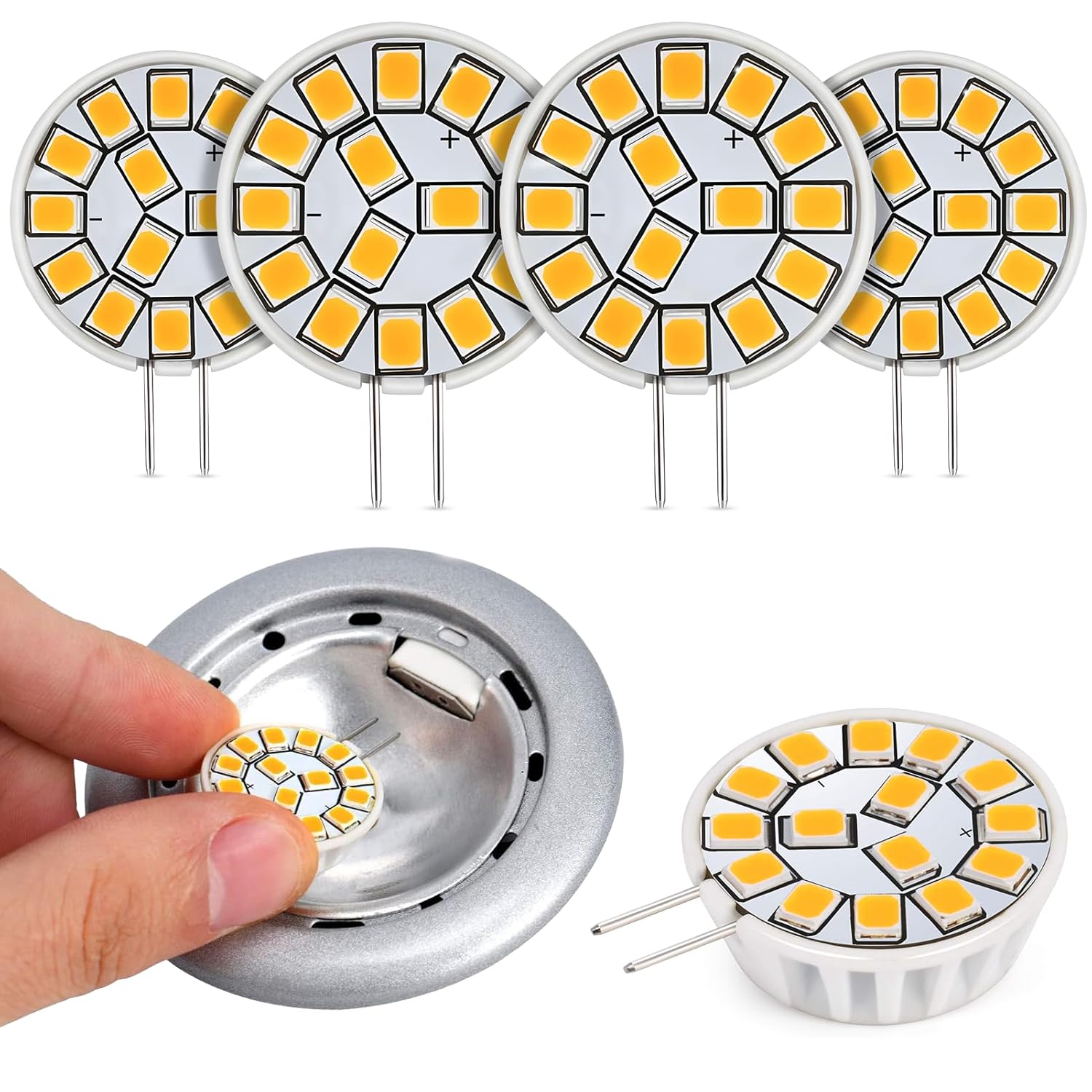Buy Kohree G4 LED Bulb 12V AC/DC Bi-Pin Base Ceiling Recessed Puck Light Bulb LED Replacement ...