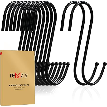 Amazon.com: Remzly 30 Pack S Hooks for Hanging 3.5 Inch | Heavy Duty ...