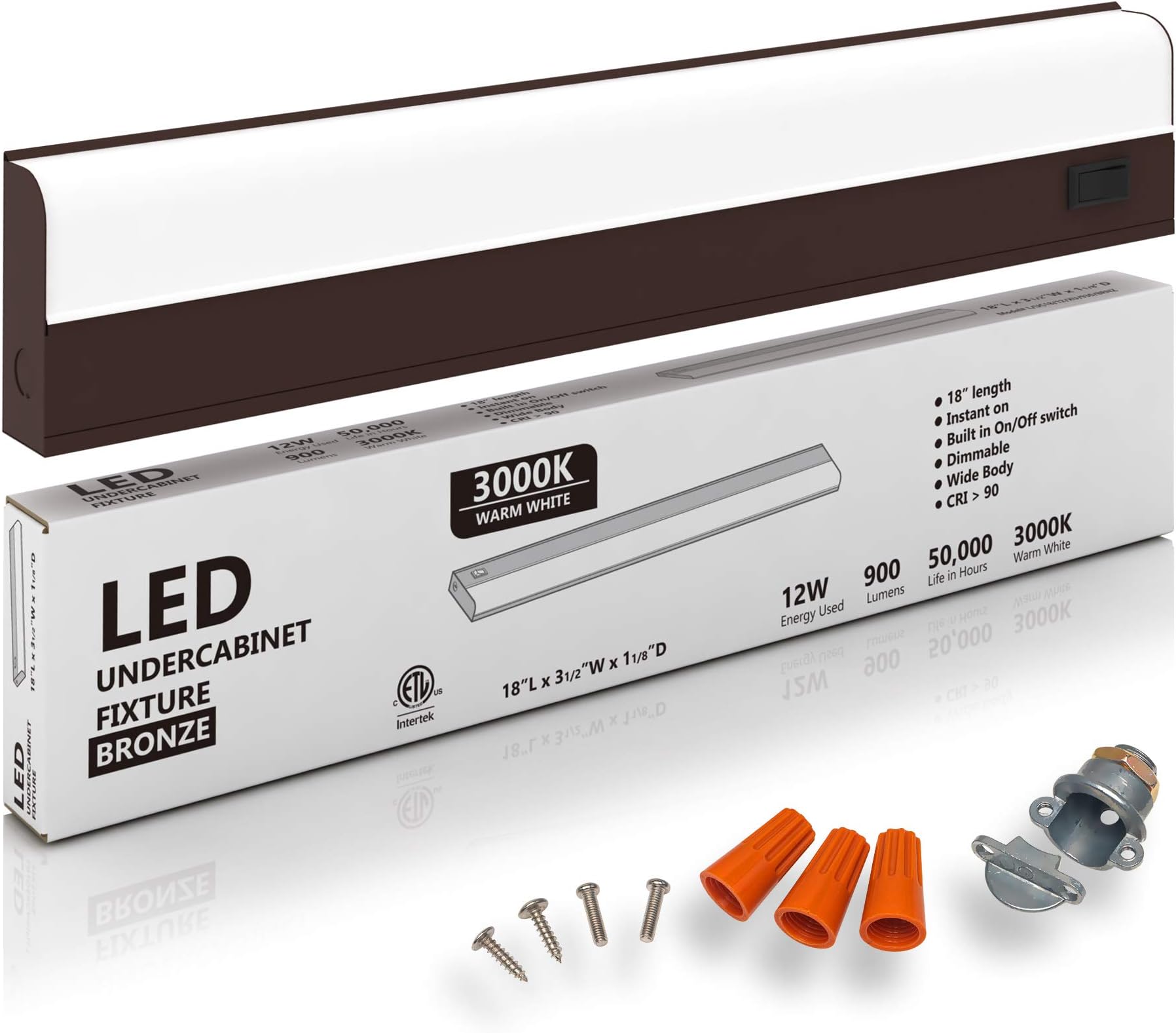 Hardwired LED Under Cabinet Task Lighting - 14 Watt, 21", Dimmable ...