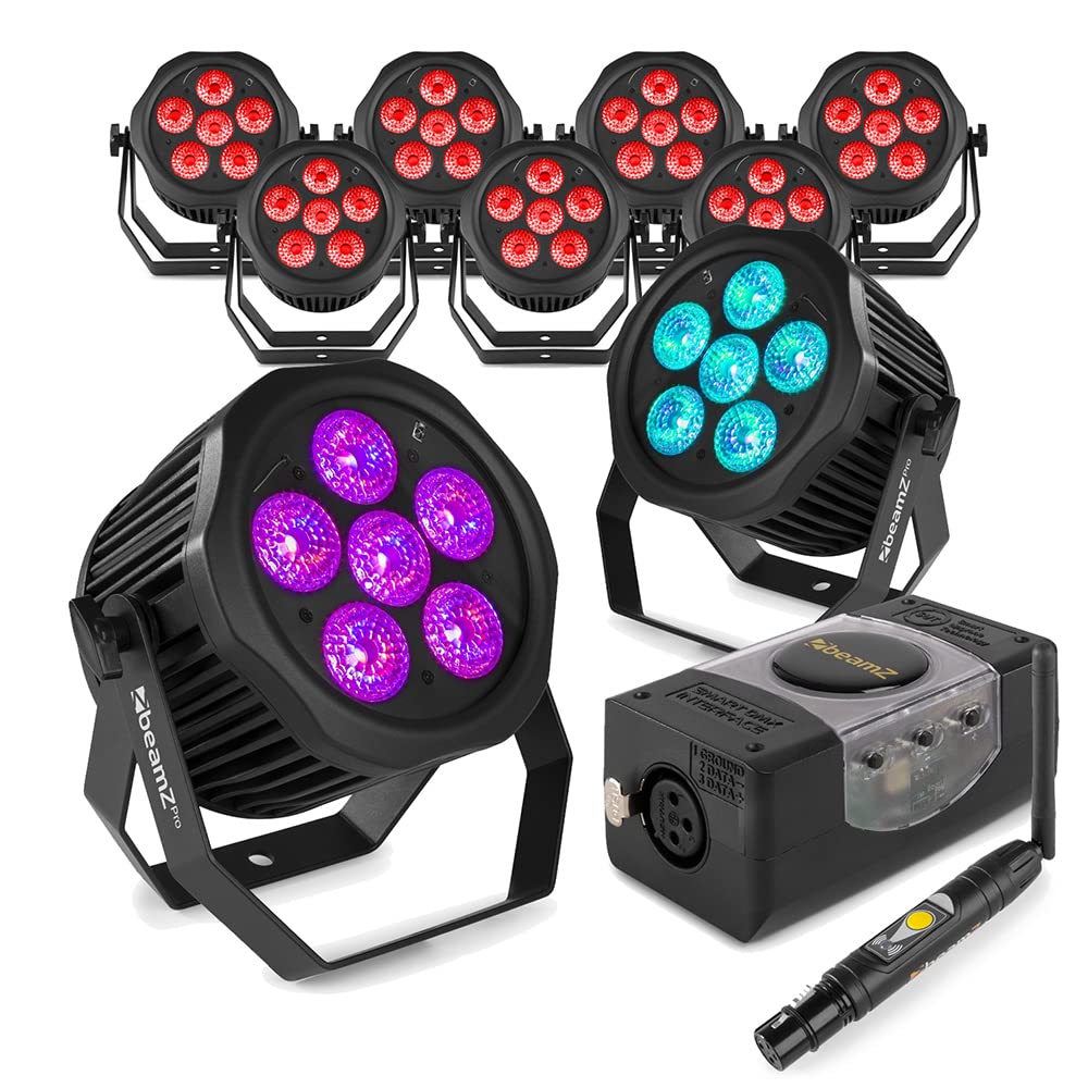 Buy BeamZ 8 x Pro WBP612IP Outdoor LED Par Can Light Wireless DMX ...