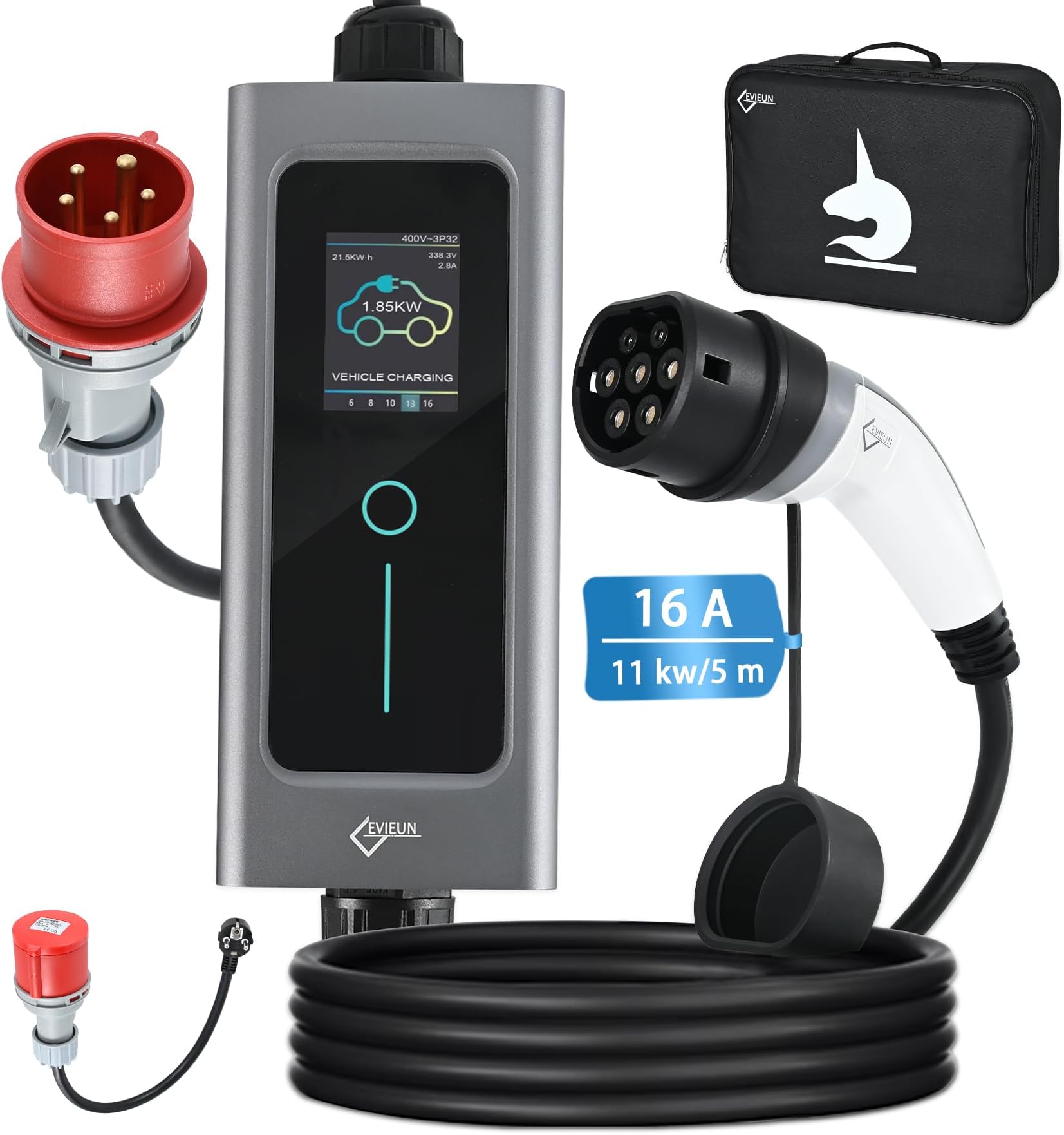 dé Mobile Wallbox/Ladestation 11kW [3-phasig|7m|6-16A] mit ...