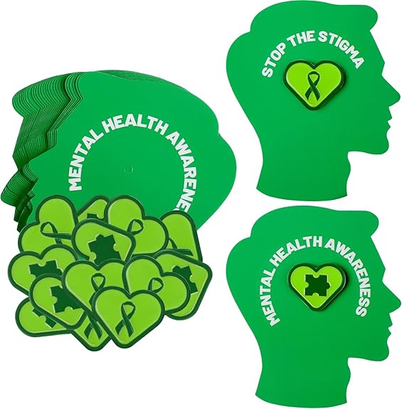 Amazon.com: Riceshoot 60 Sets Mental Health Awareness Pin and Card Bulk ...