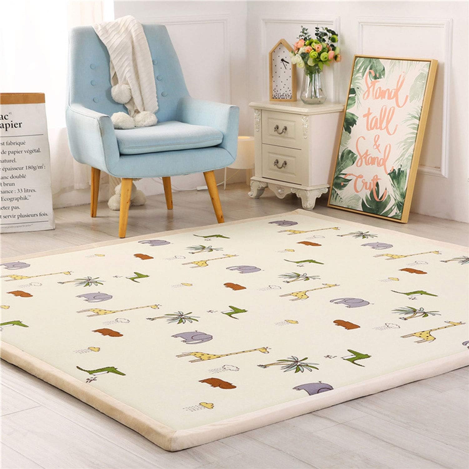 Amazon.com: V-mix Baby Play Mat Nursey Decor Area Rug 1.18" Thick ...