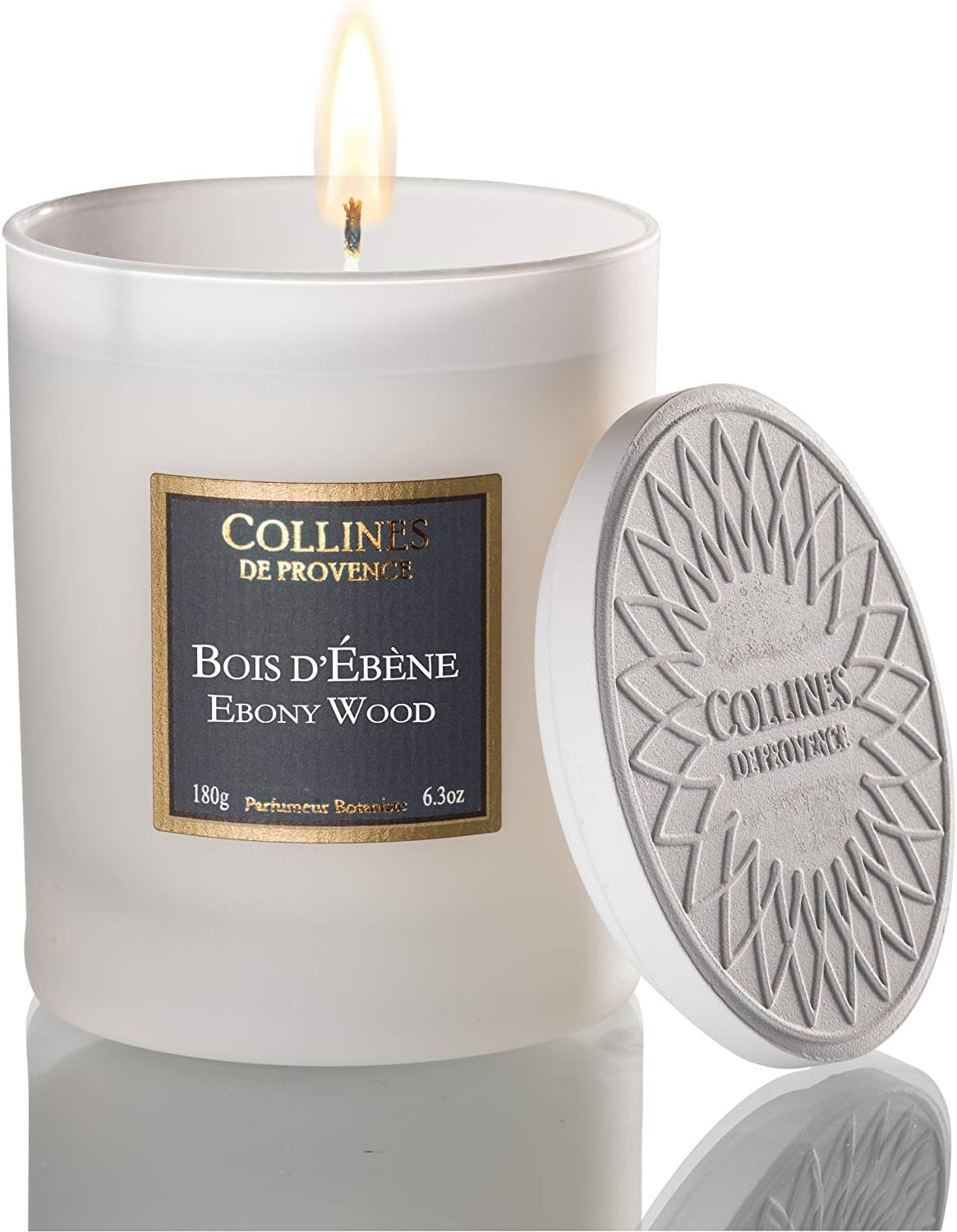 Collines de Provence Bougie Parfumée Bois D'ébène 180g, Transparent 6 ...