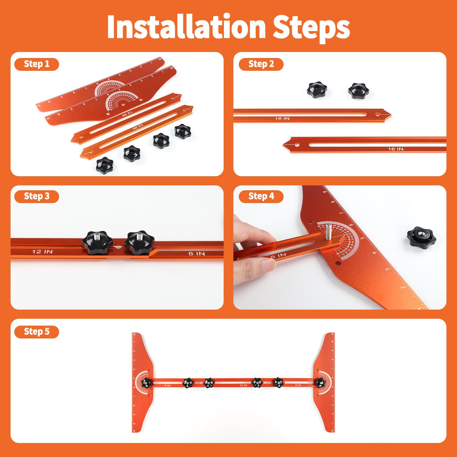 Snapklik.com : Ysfiuyo Stair Treads Gauge Template Tool,Stair Measuring ...
