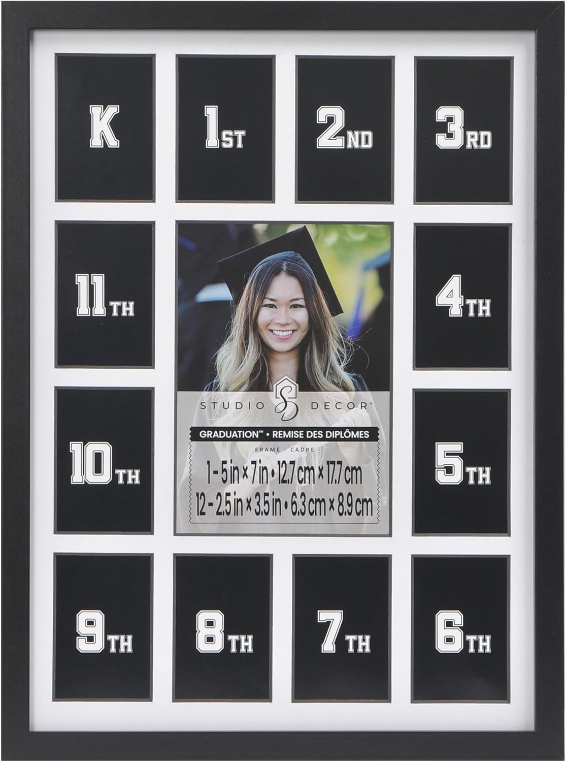 Amazon.com - 13 Opening Black 5" x 12.7" Class of 2024 Frame with Mat ...