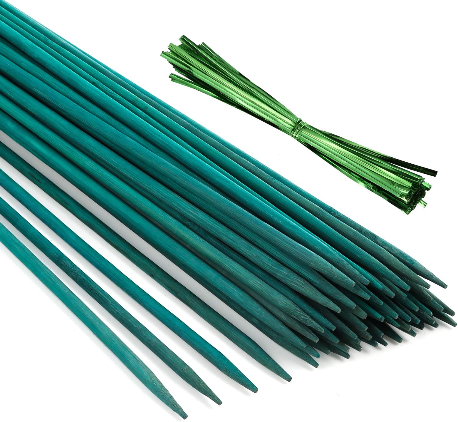 Green Flower Sticks Bamboo Split Garden Canes Plant Support 12" 18" 24 ...
