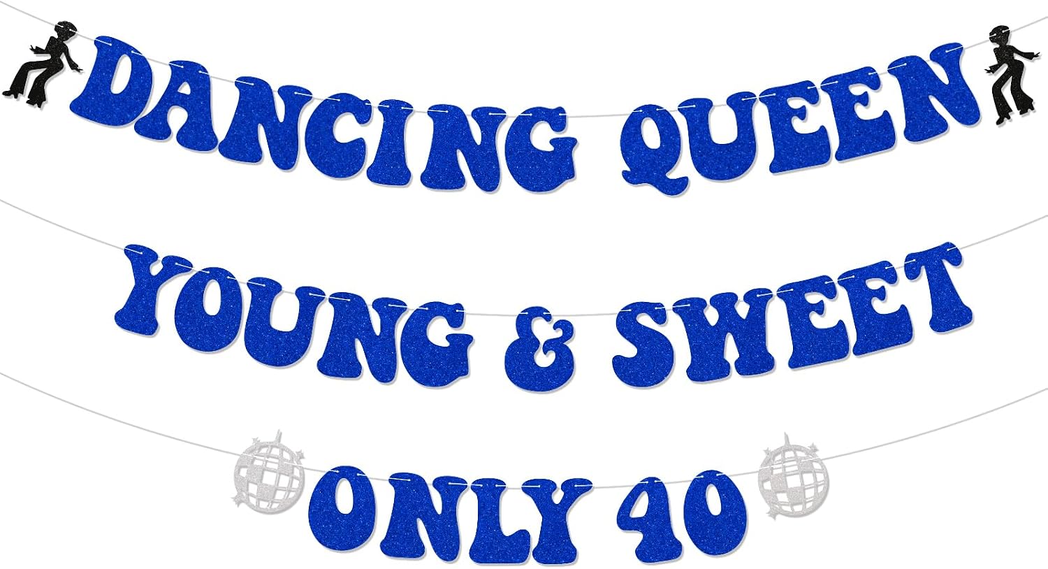 Amazon.com: Dancing Queen Young & Sweet Only 40 Banner, Diaso Dancing ...