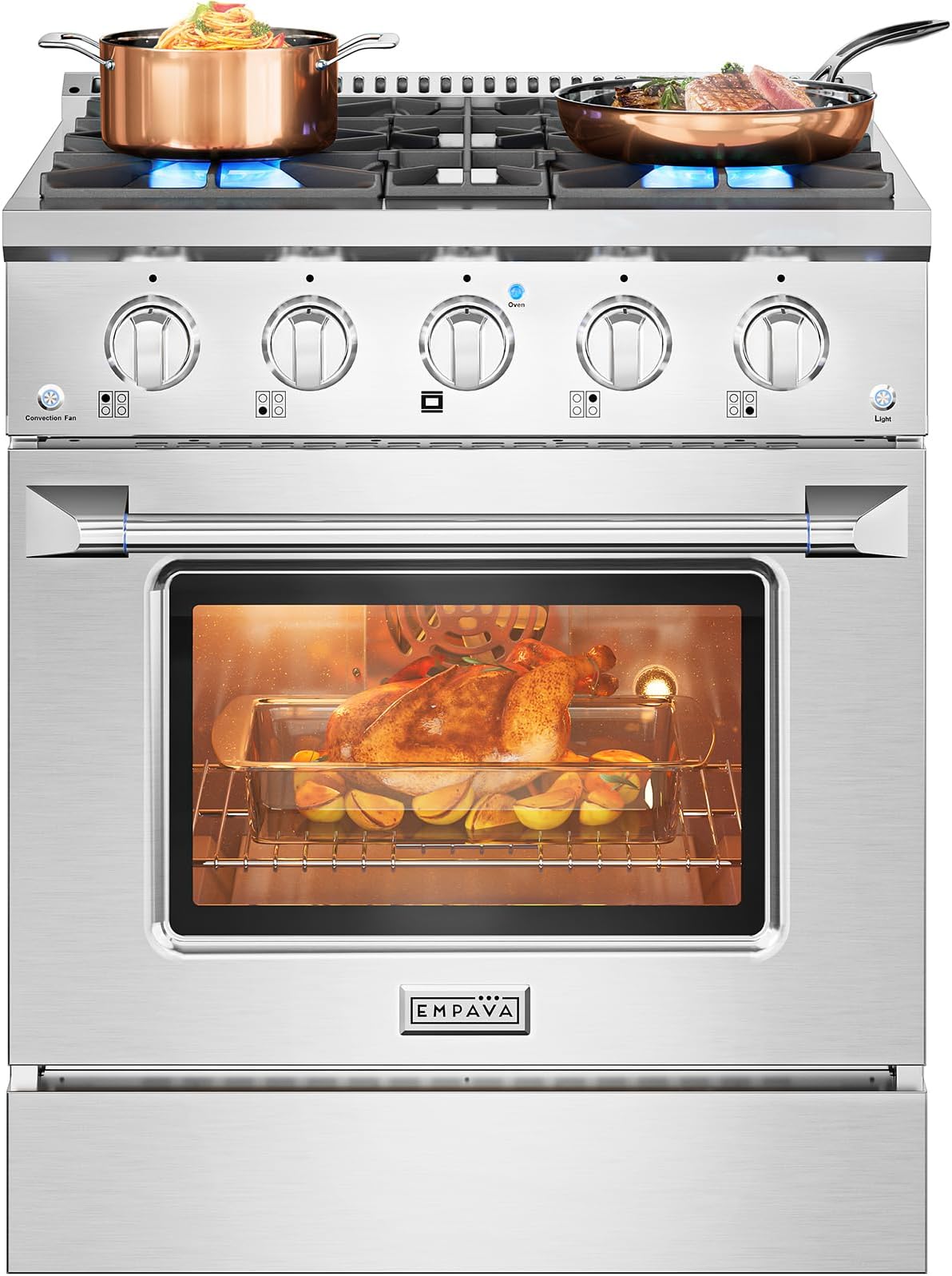 Amazon.com: HGI8056UC 30" 800 Series Gas Range with 5 Sealed Burners; 4 ...
