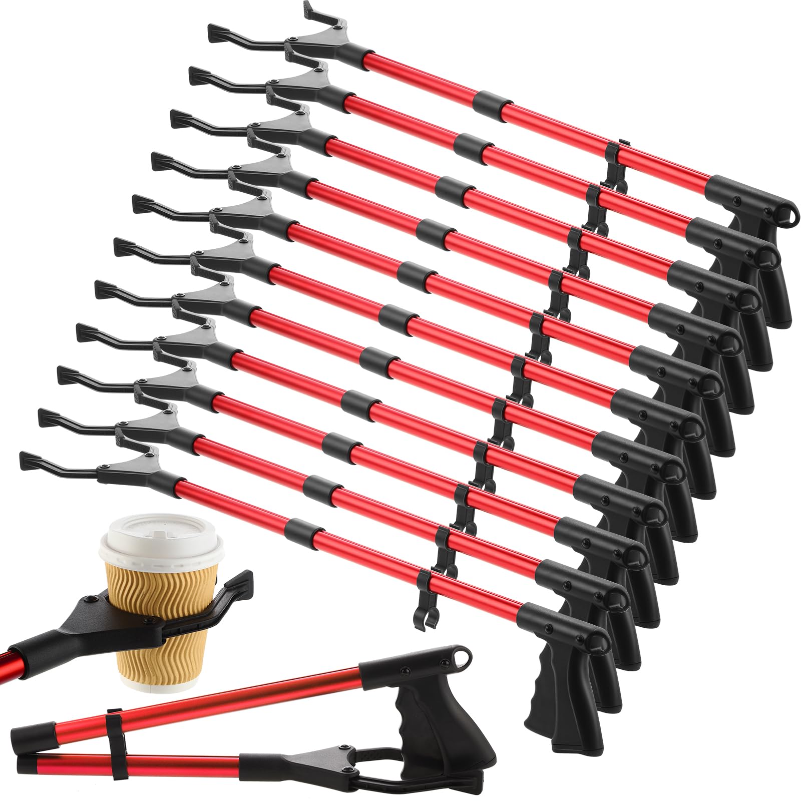 12 Pcs 32'' Grabber Reacher Tool for Elderly Pickup Arm Extender Litter ...