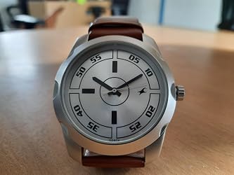 Fastrack Quartz Analog Silver Dial Leather Strap Watch for Guys ...