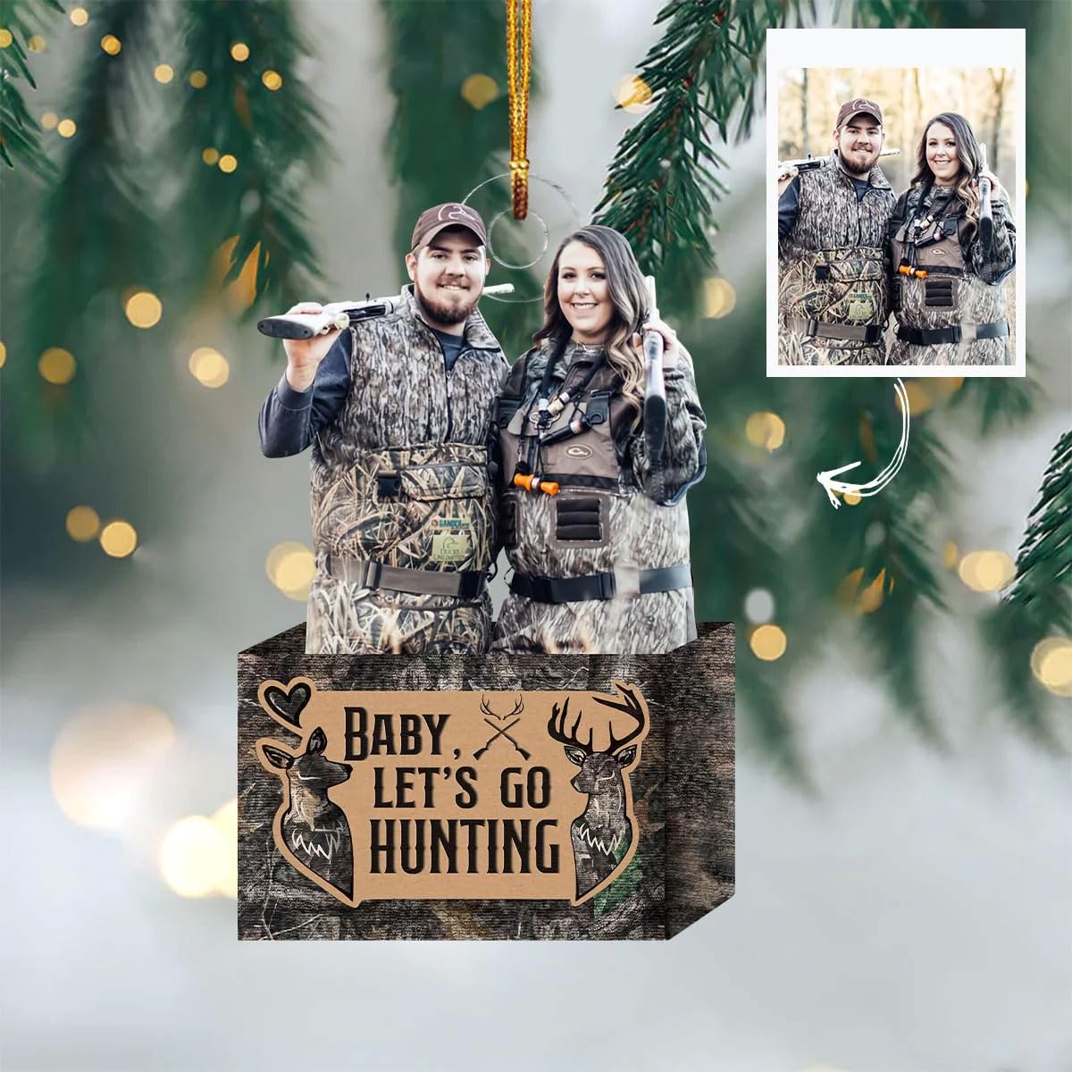 Amazon.com: Personalized Photo Mica Ornament, Hunting Ornaments ...