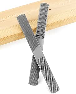 QWORK Wood Rasp, 2 Pack 4 in 1 Hardened Carbon Steel Round Rasp, Half ...