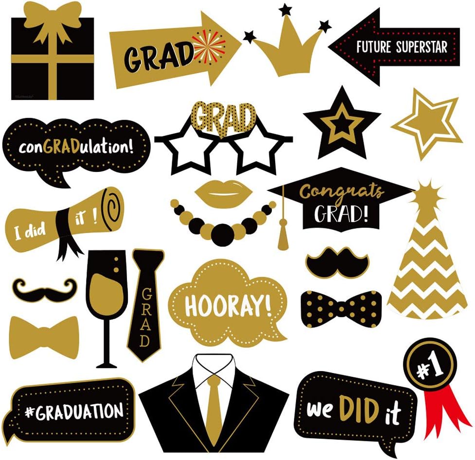 Amazon.com: Graduation Photo Booth Props 2022, 24Pcs Graduation ...
