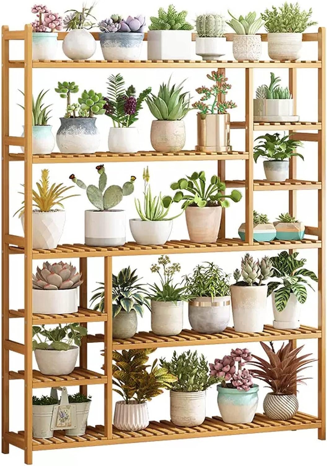 Amazon.com : Flower Pot Rack Wood Tiered Plant Stand for Indoor Outdoor ...