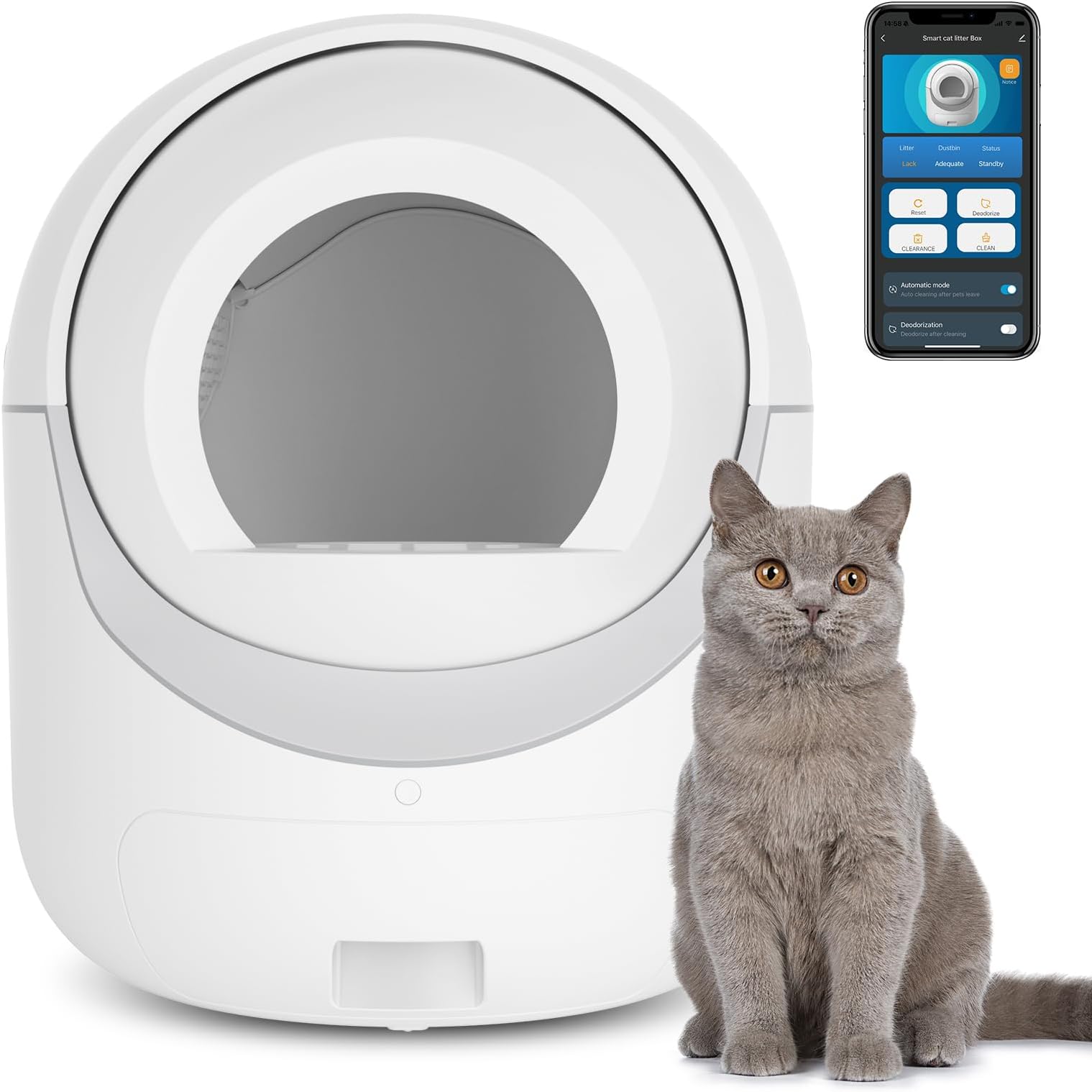 Amazon.com: Self Cleaning Litter Box, MOWZUM Upgraded Automatic Cat ...