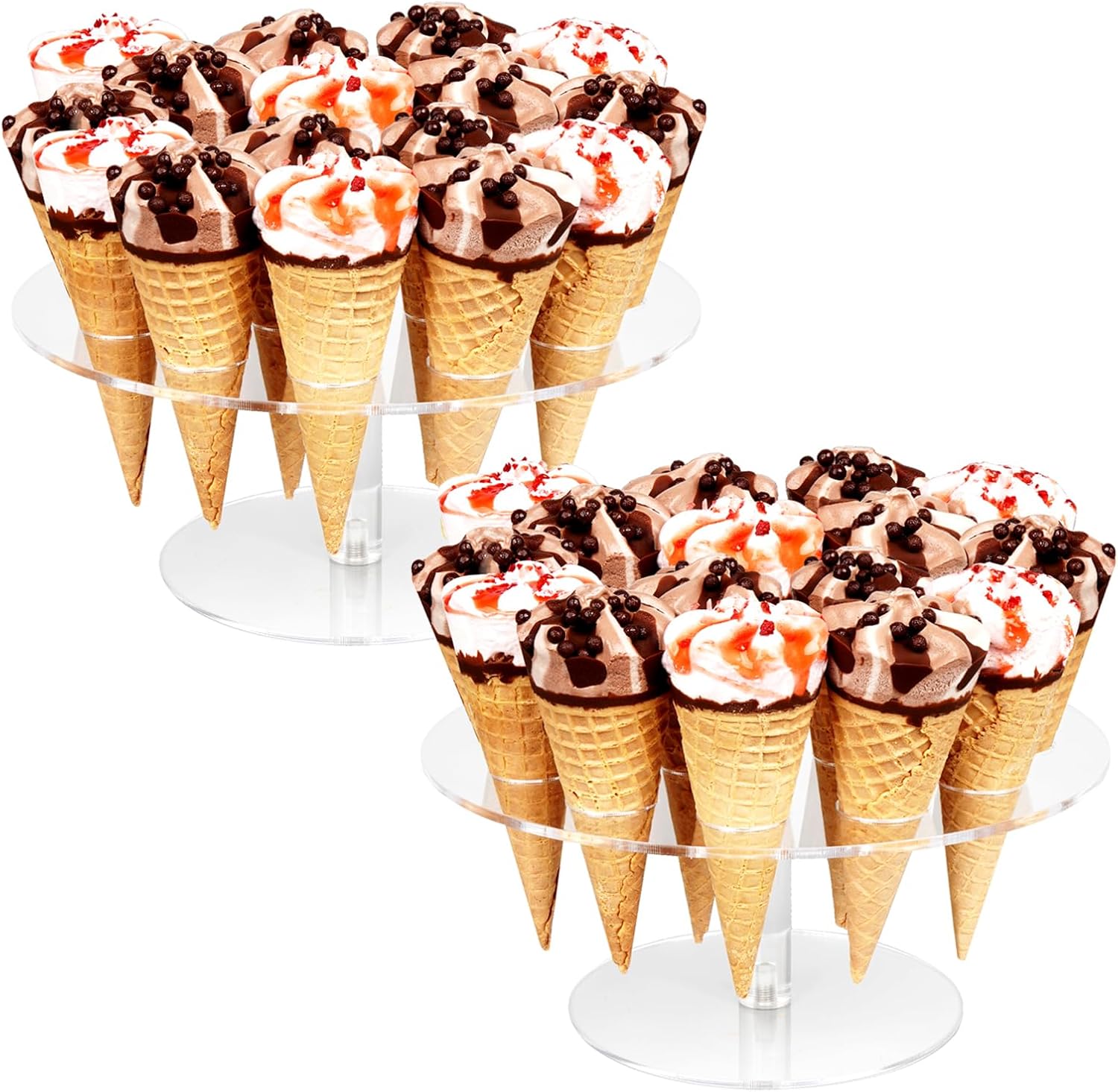 Amazon.com | COXWANG Acrylic Ice Cream Cone Holder Stand,16 Holes ...