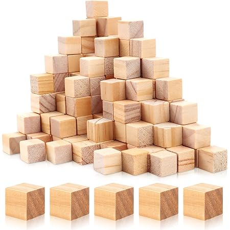 LEXININ 500 PCS 0.4 inch Small Wooden Cubes, 1 x 1 x 1cm Mini Natural ...