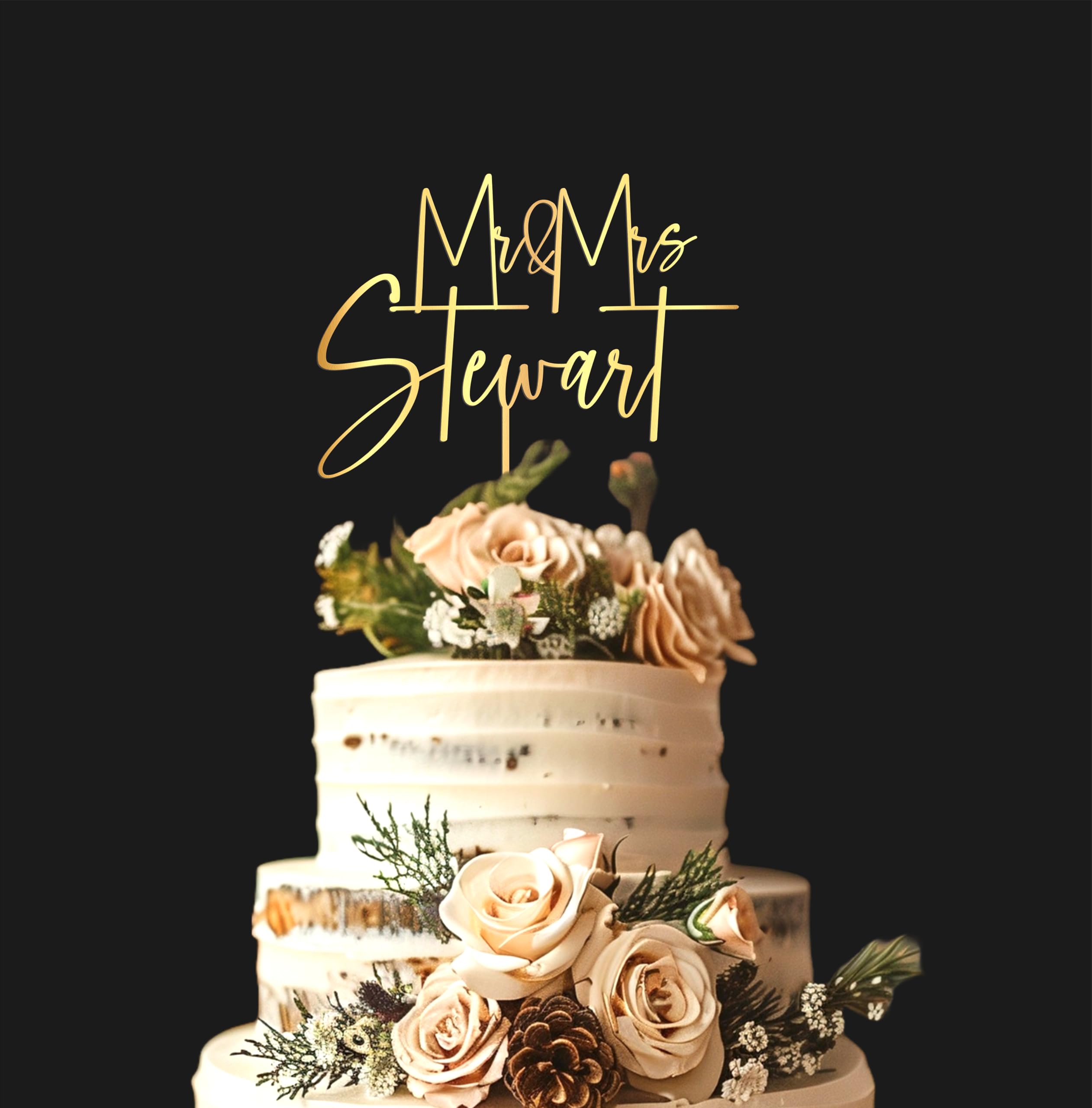 Snapklik.com : Personalized Classic Cake Toppers For Weddings