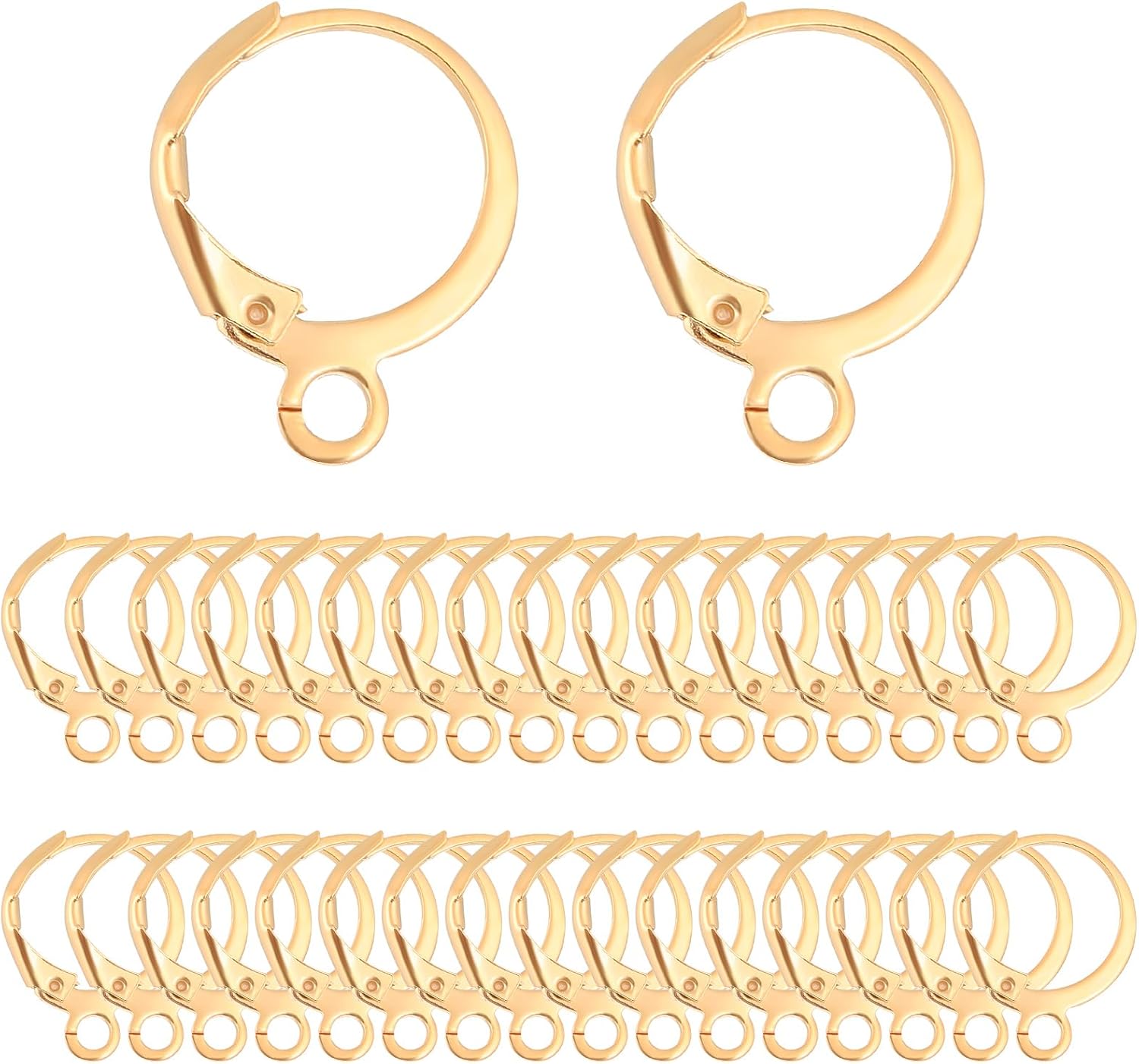 Amazon.com: Leverback Earring Hooks 100 Pcs Stainless Steel Round Lever ...
