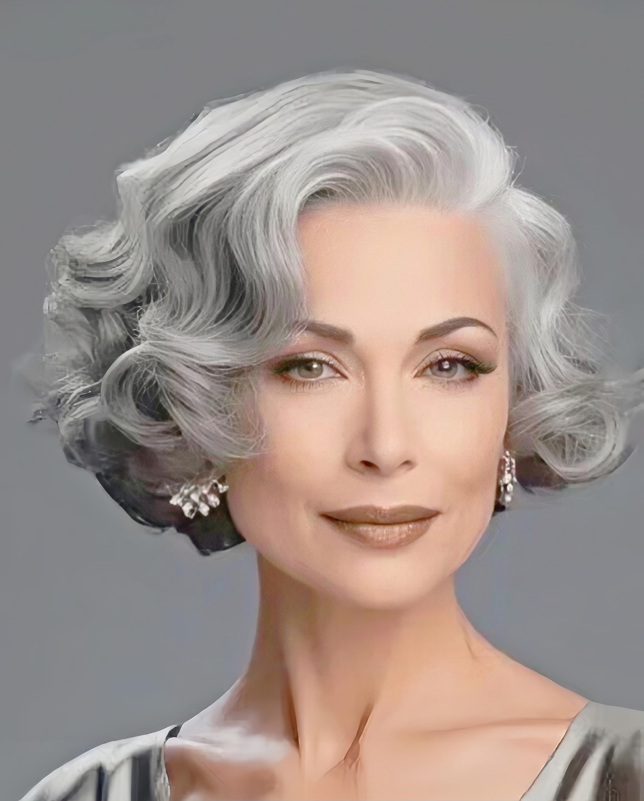 Amazon.com : Sabosi Short Gray Wigs for Black Women Synthetic Natural ...