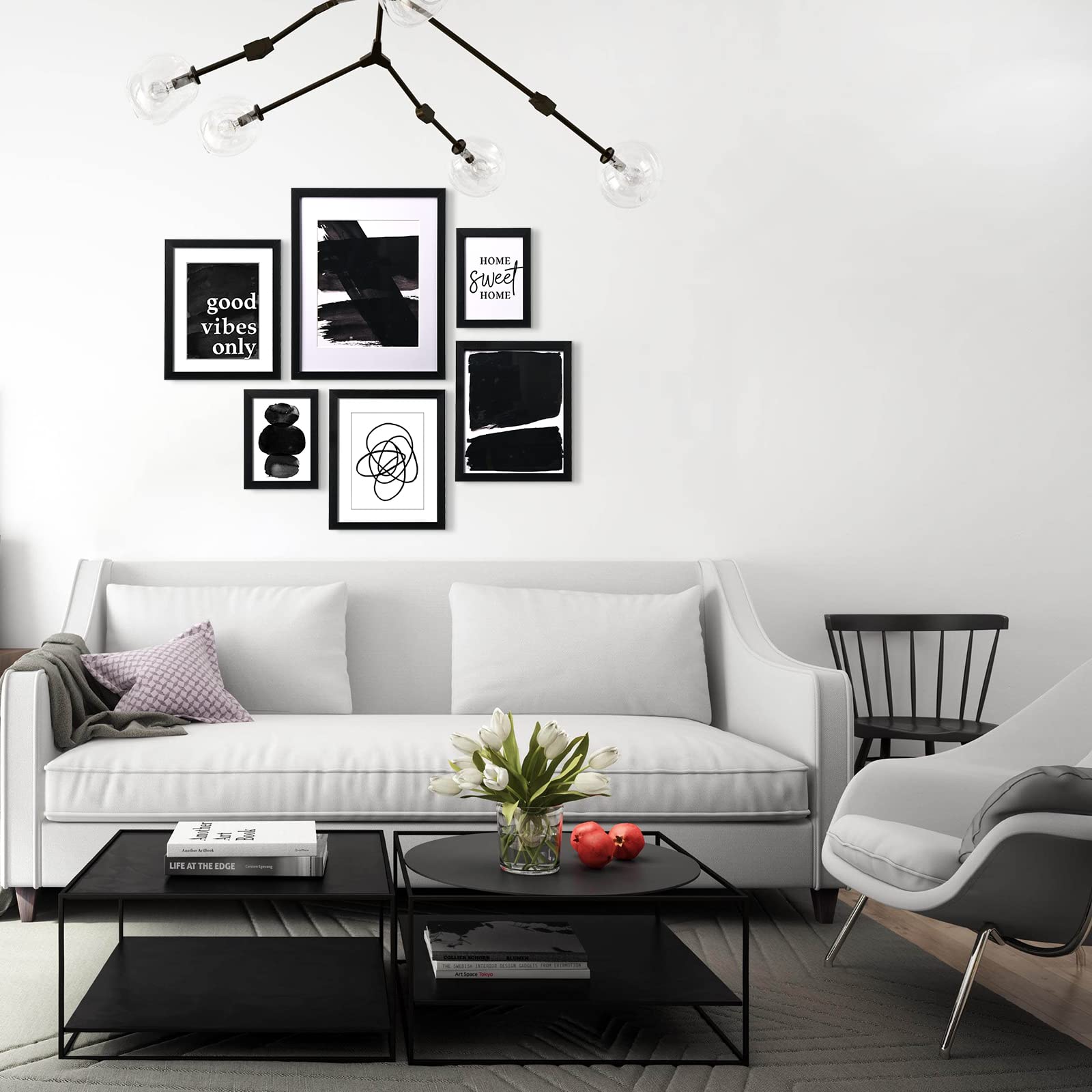 ArtbyHannah Gallery Wall Frames Picture Frame Set of 6 Black and White ...