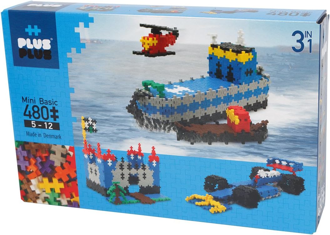 Plus-Plus, Mini Basic, 3-in-1 Bausteine-Set, 9603720 Geniales Konstruktionsspielzeug, 480 Teile ...