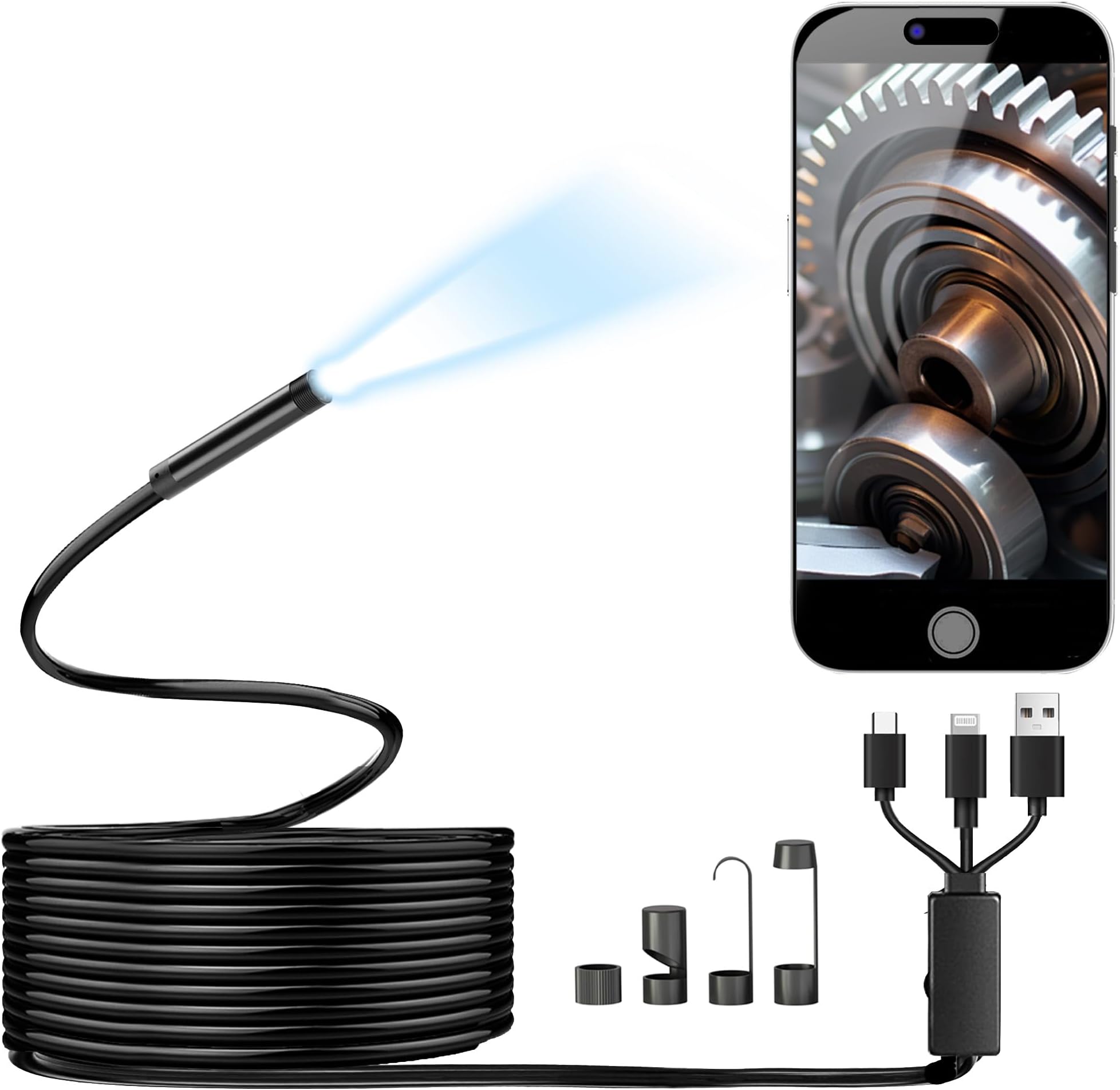 Amazon.com: Phone Endoscope Inspection, for iPhone & Samsung, USB C ...